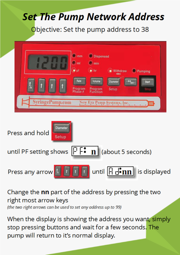 How to change the pump address - SyringePumpPro